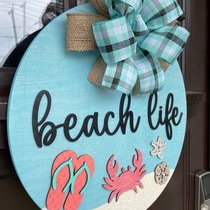 Beach Door Decor, Beach Life, Beach Sign, Coastal Decor, 3D Lettering ...