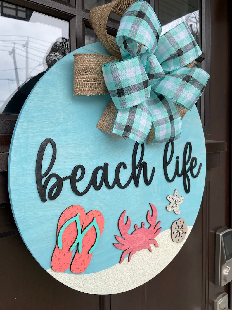 Beach Door Decor, Beach Life, Beach Sign, Coastal Decor, 3D Lettering ...