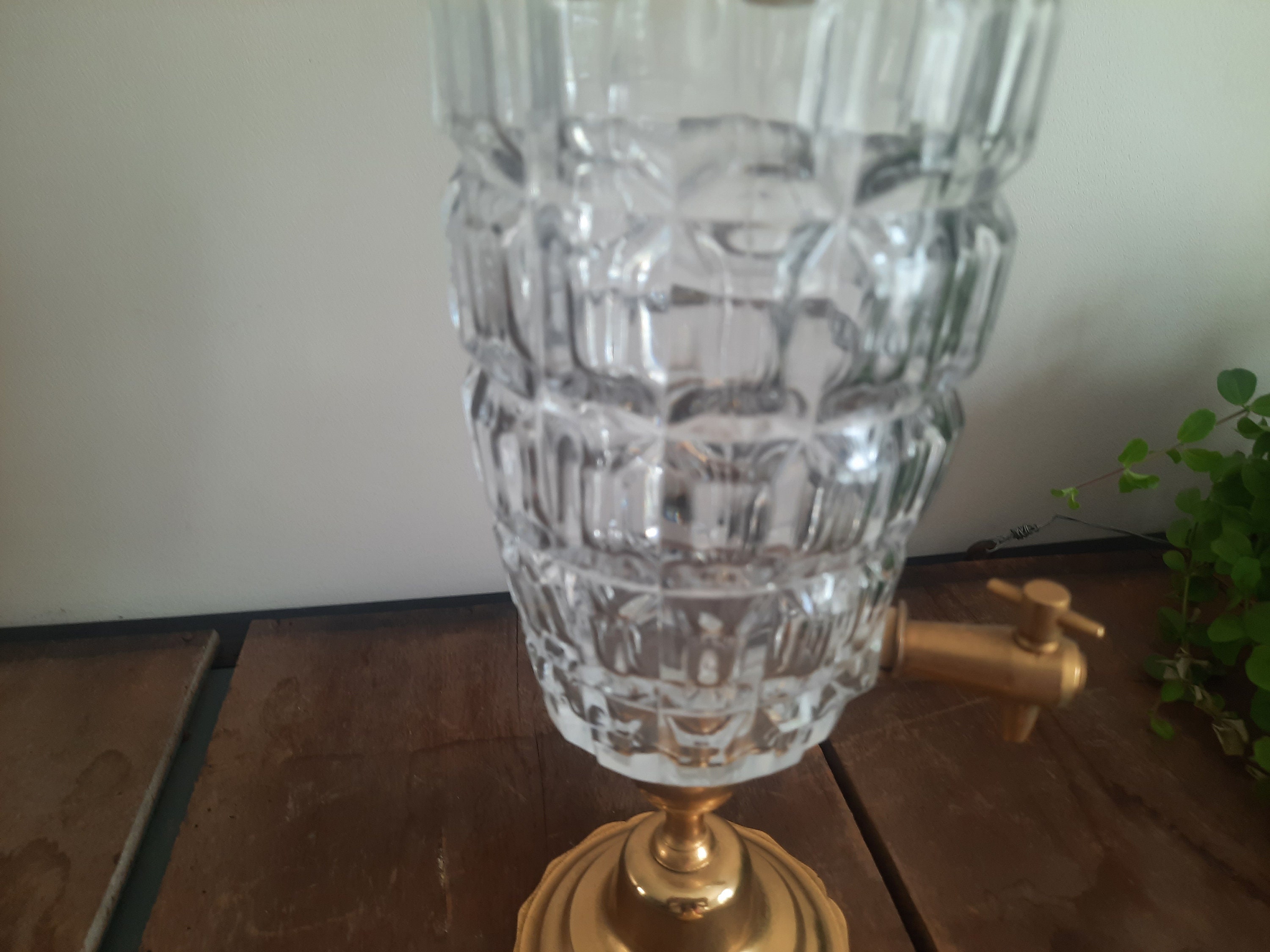 Art Deco Cristal Golden Absinthe Fountain, Cognac Fountain, Vintage ...