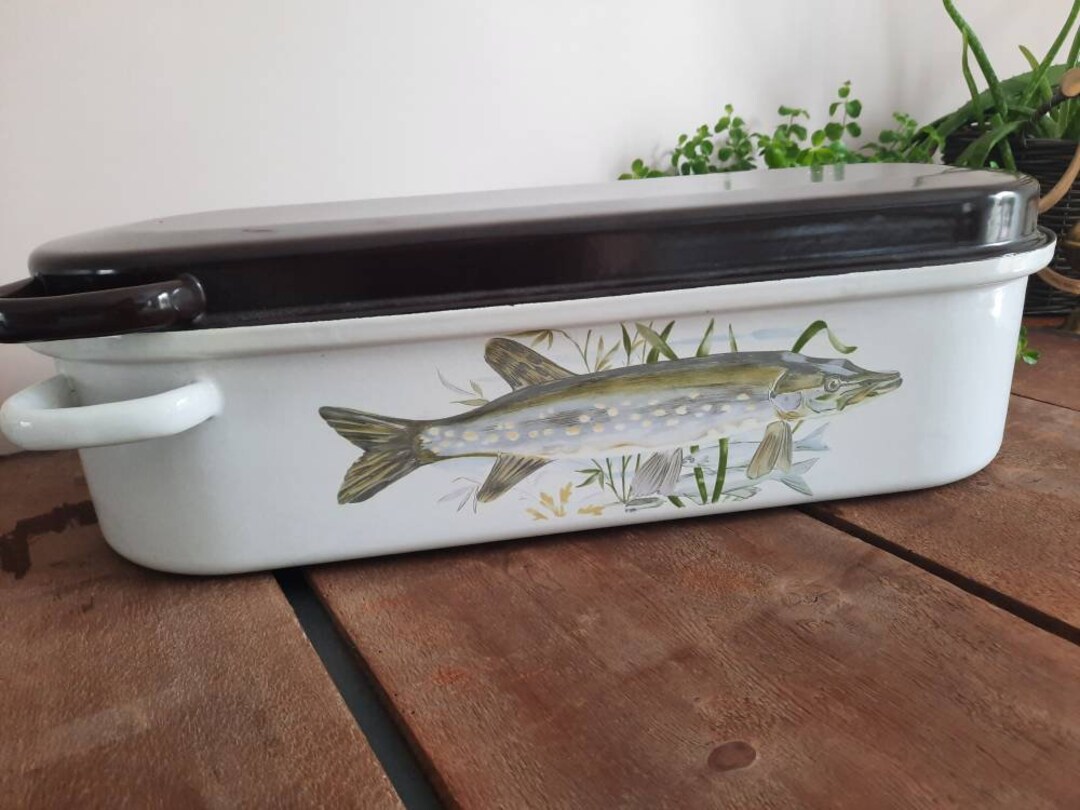 Big Retro Fish Pan, Ancient Fish Poacher, Decorative Fishmonger, Fish ...