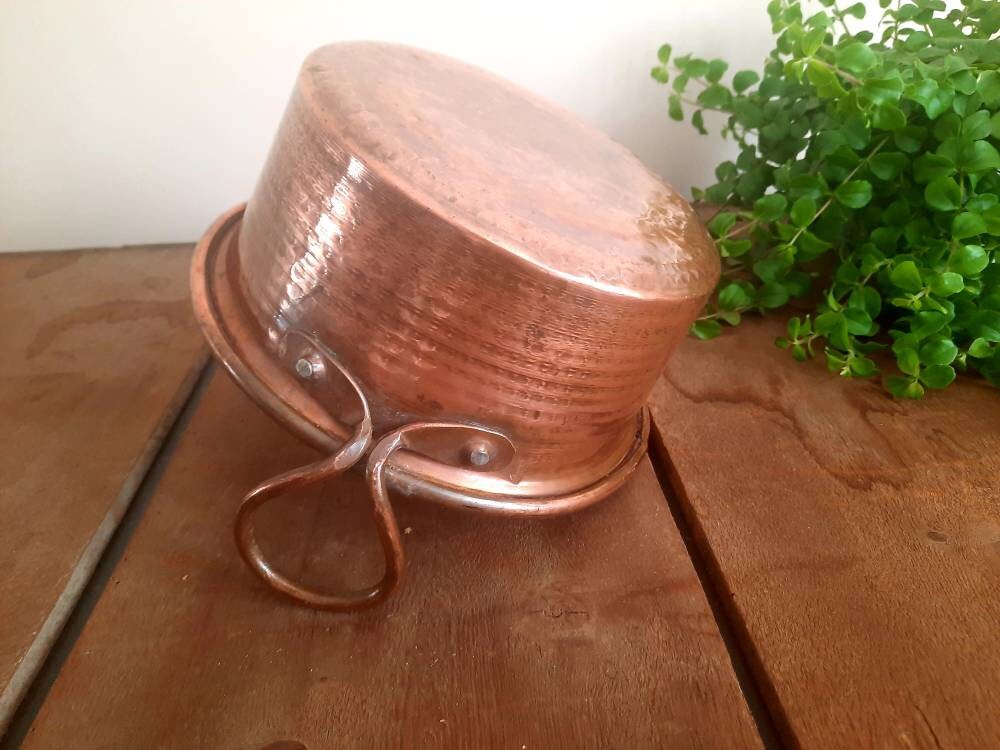 Ancient Copper Planter With Handles, Round Hanging Copper Planter ...