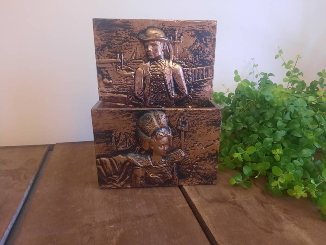 Vintage Letter Box, Copper and Wood Letter Box, French Home Decor ...