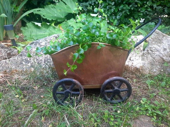 Ancient Copper Cart Vintage Copper Cart With Handle Large - Etsy