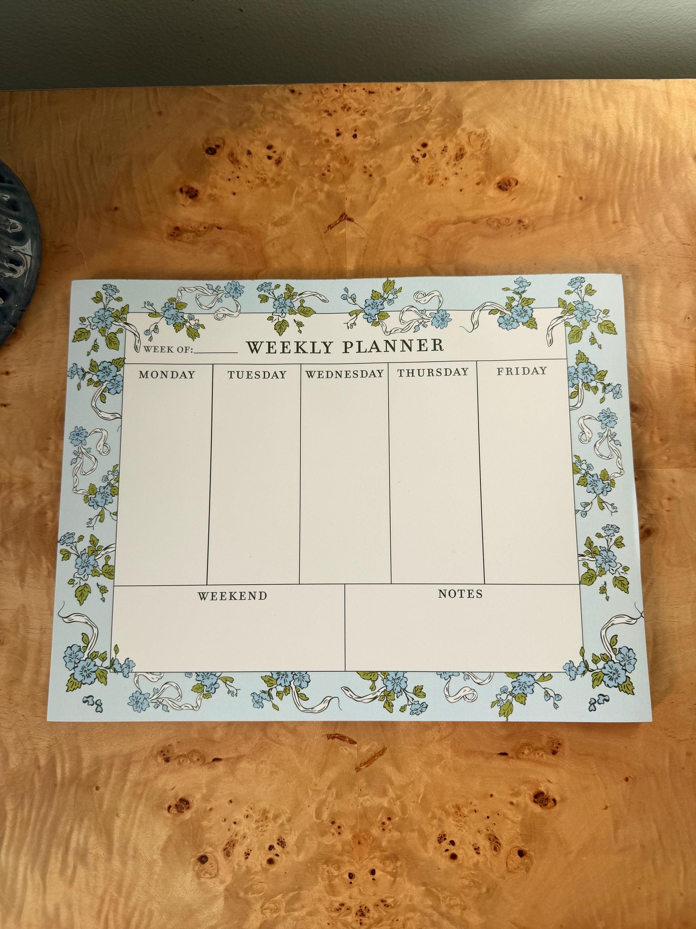 Weekly Planner | Desk Planner | Notepad Organization | Hand Drawn ...