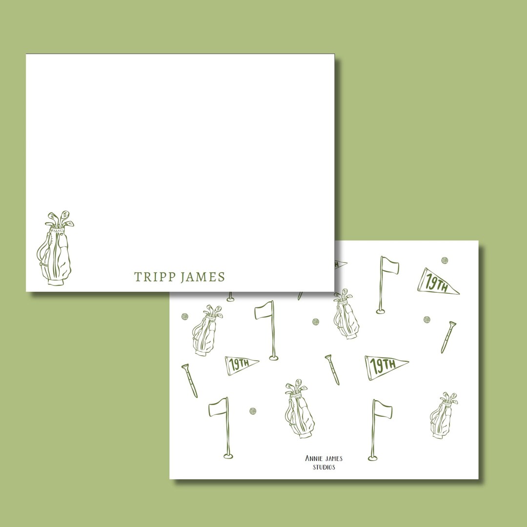 Golf Icon Personalized Stationery | Note Cards With Envelopes - Etsy
