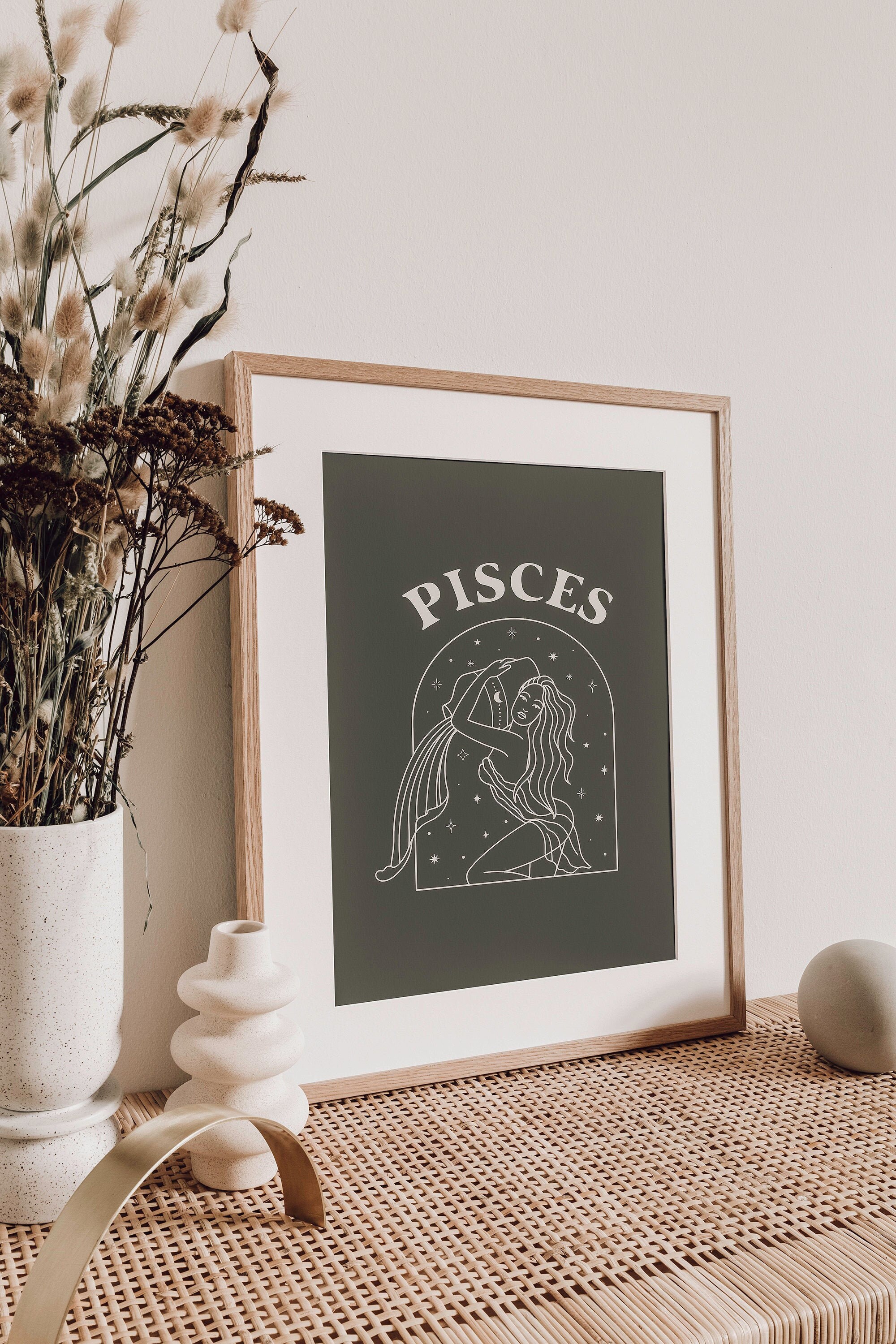 Pisces Wall Print Zodiac Wall Print Digital Wall Print Wall Art Wall ...