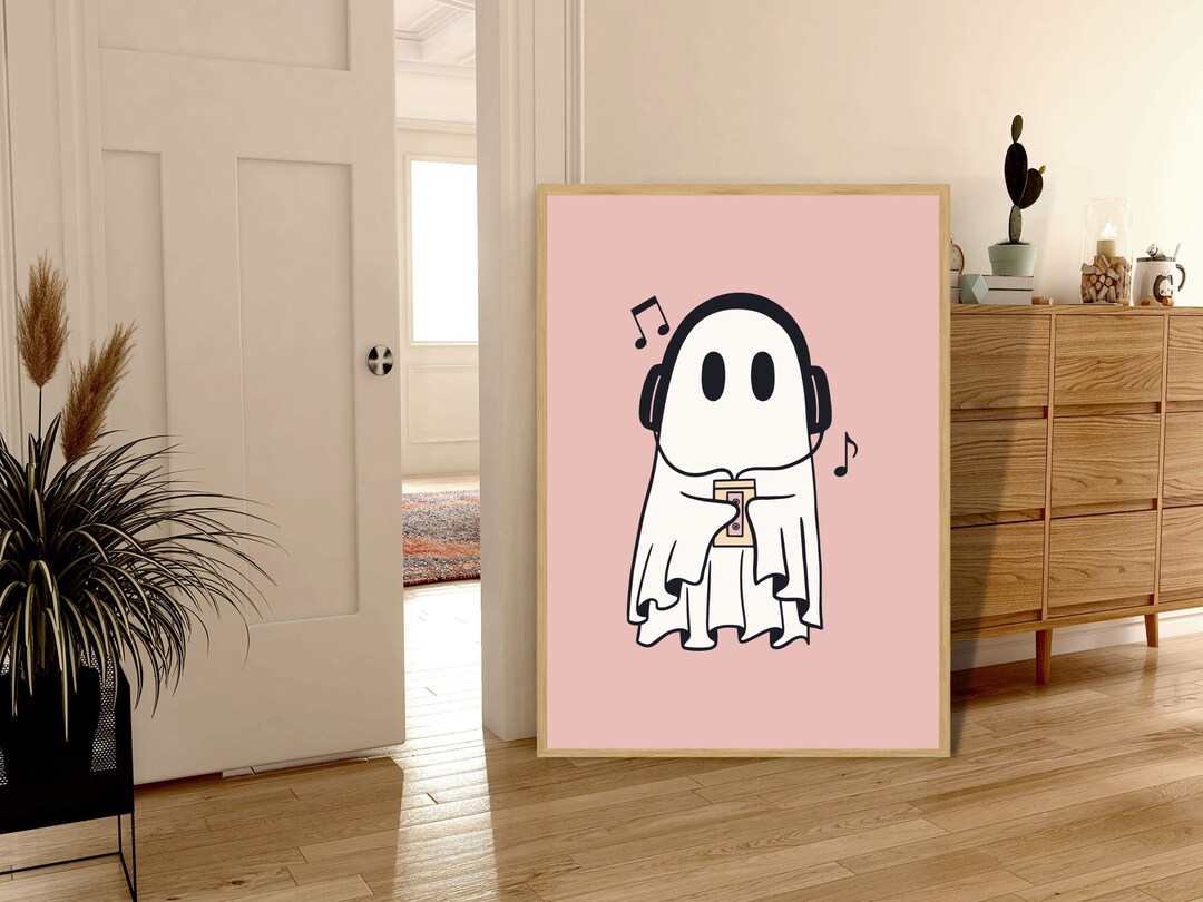 Ghost Playing Music, Halloween Decor Art, Ghost Art Decor, Trendy Fall ...