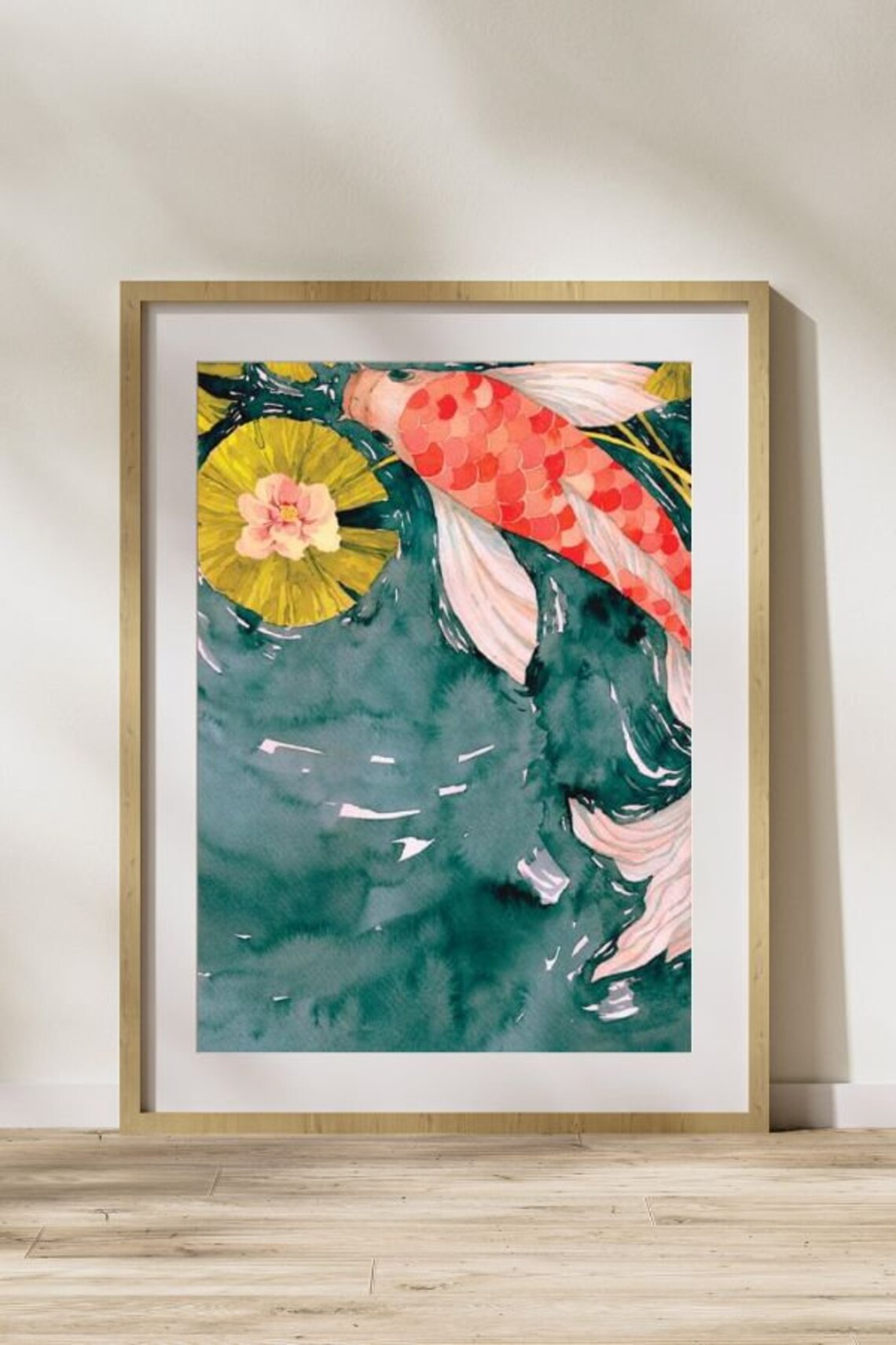 Travel Poster Digital Wall Printable, Digital Art Download, Koi Fish ...