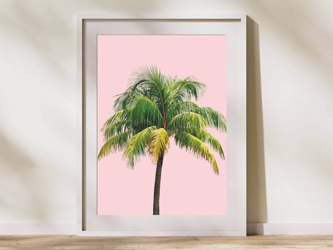 Pink Palm Tree Print, Trendy Wall Art, Boho Print Palm Tree, Trendy ...