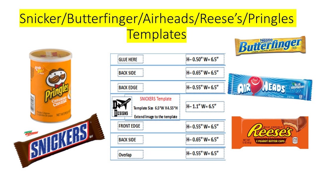 Custom Candy Wrapper Template, Blank Template,snickers, Butterfinger ...