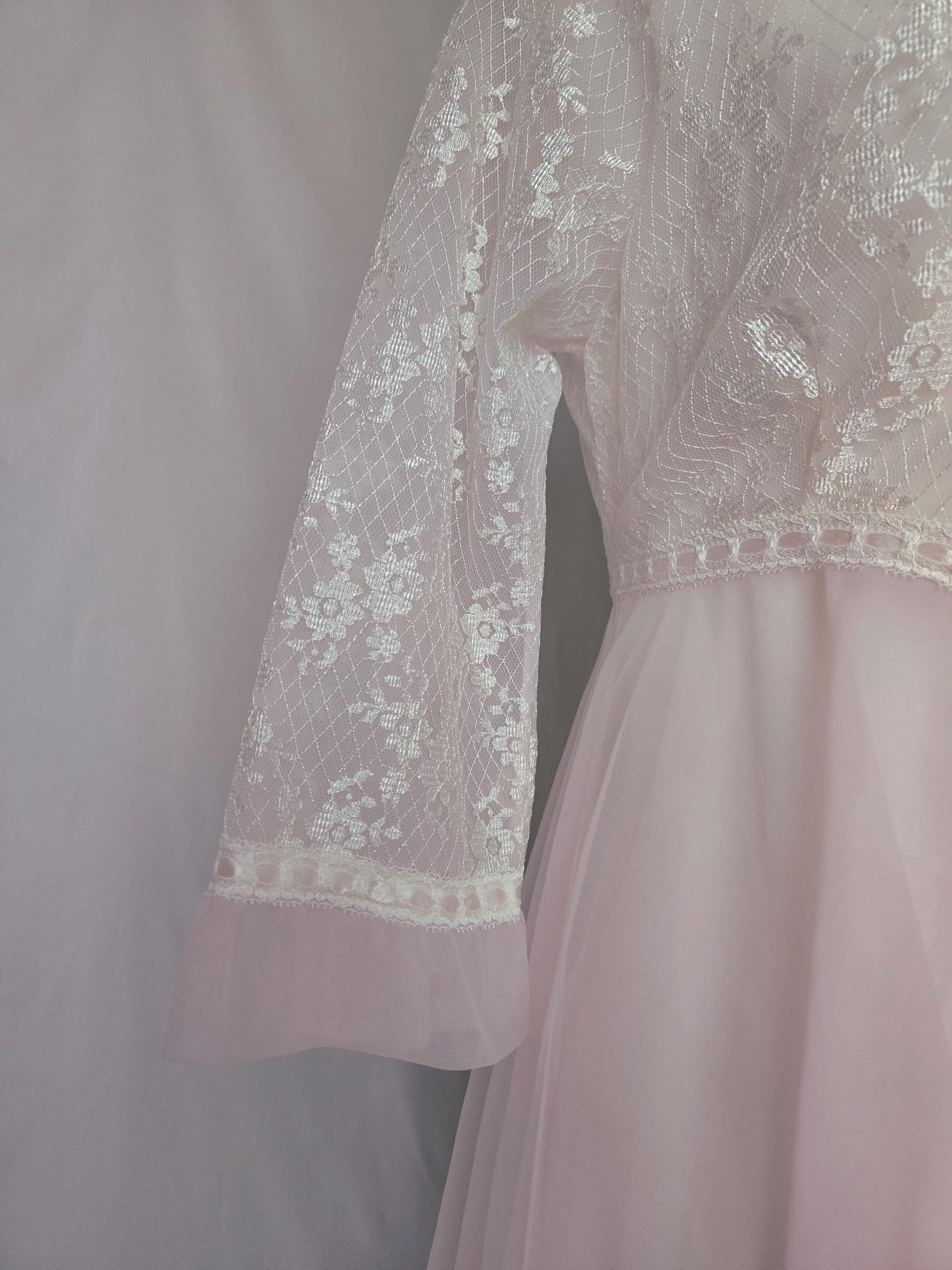 1960s Vintage Radcliffe Pink Chiffon Lace Peignoir: Petite Mini Robe - Etsy