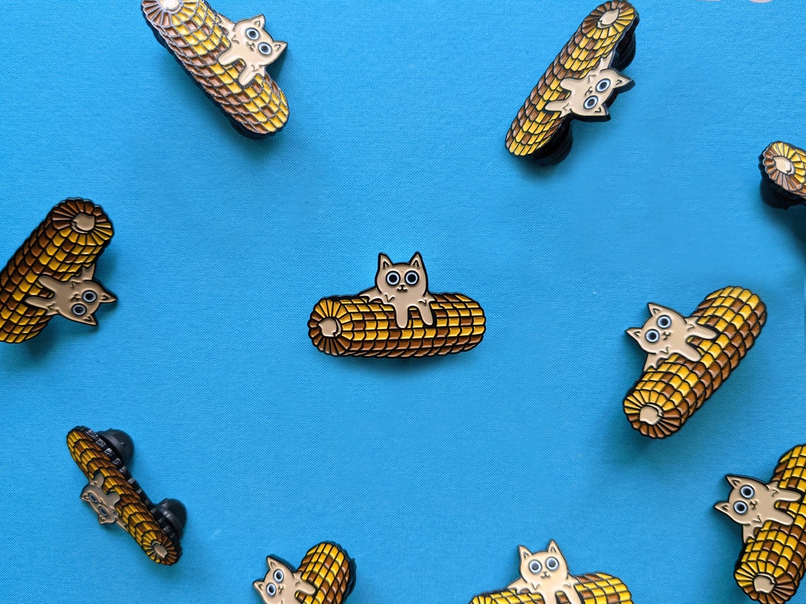 Butter Cat Soft Enamel Pin Corn Variant - Etsy