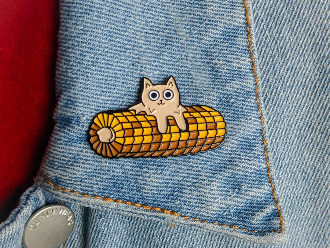 Butter Cat - Soft Enamel Pin - Corn Variant - Etsy