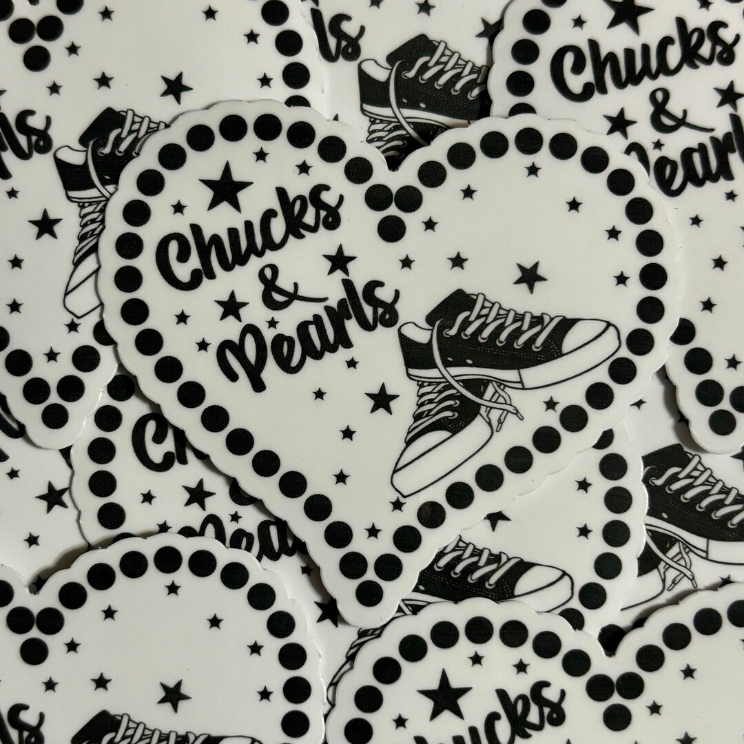 Chucks and Pearls Sticker - Etsy