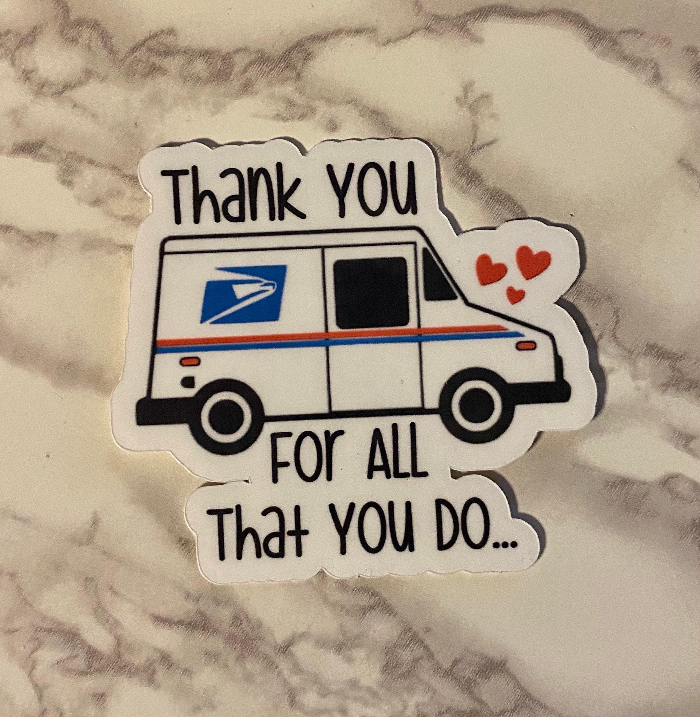 Postal Service Thank You Sticker | Etsy