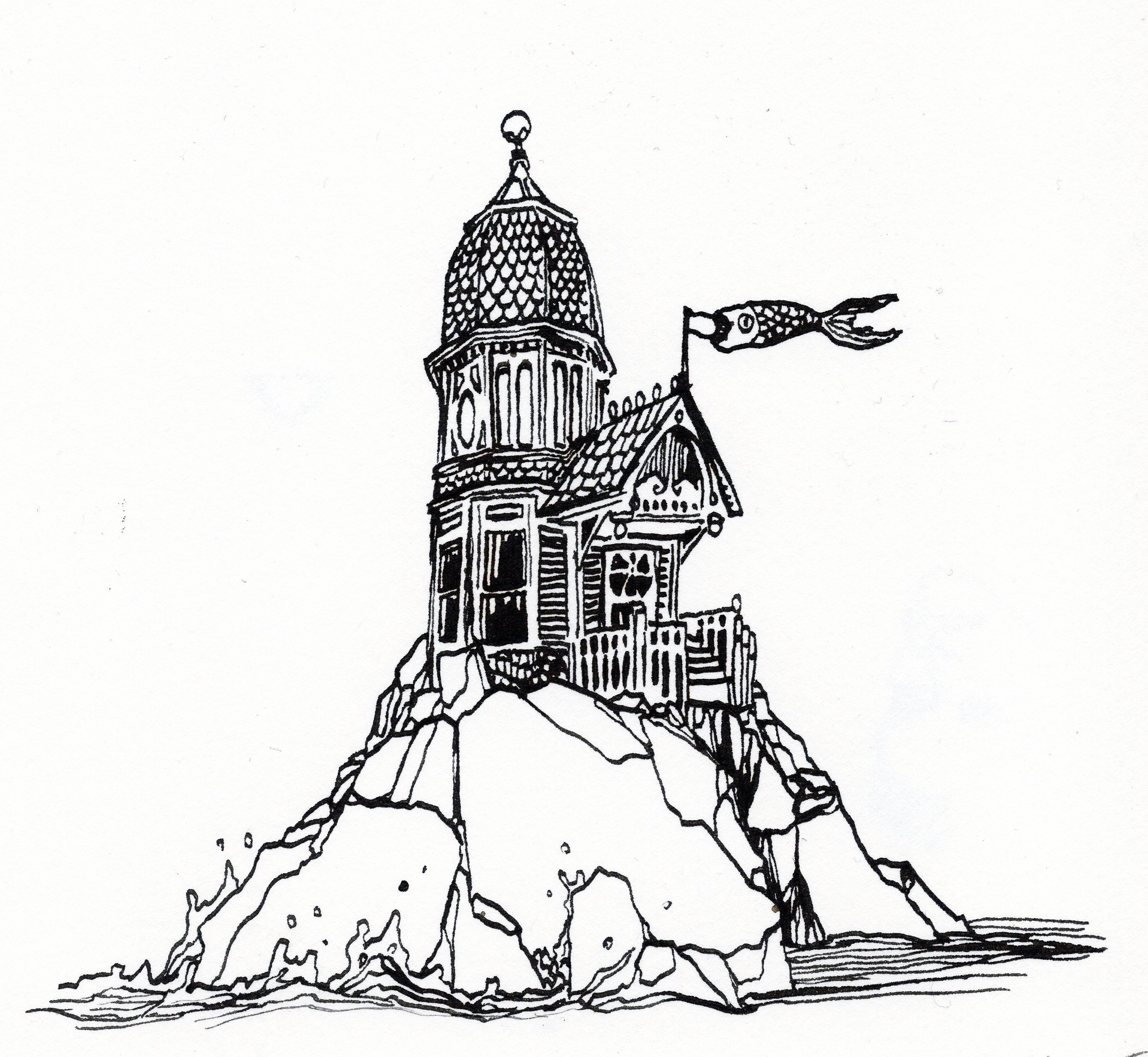 Tiny Island (fish Flag) - Etsy