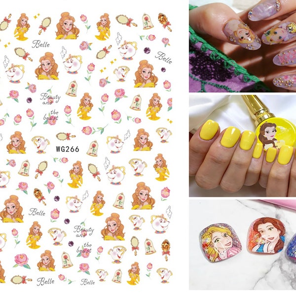 Beauty and the Beast Nail Decals - Etsy
