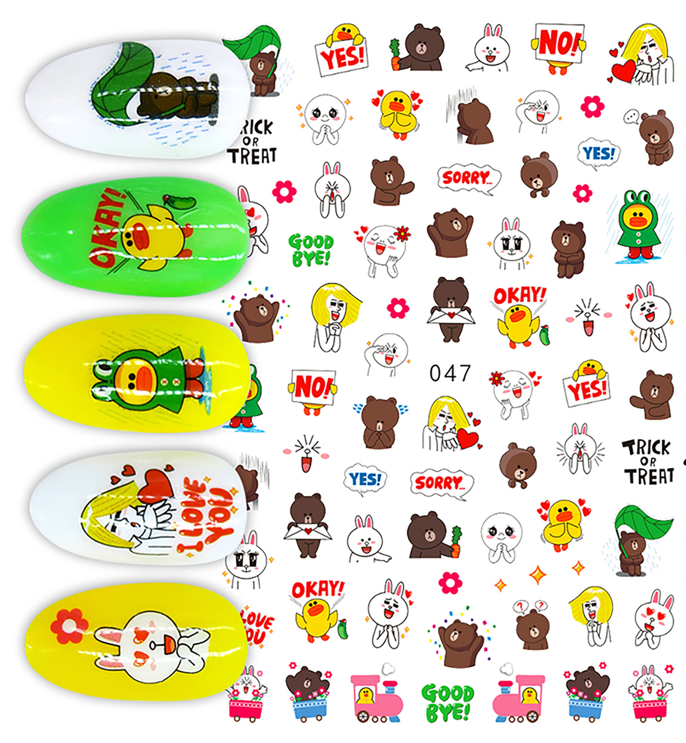Line Sticker Brown Bear