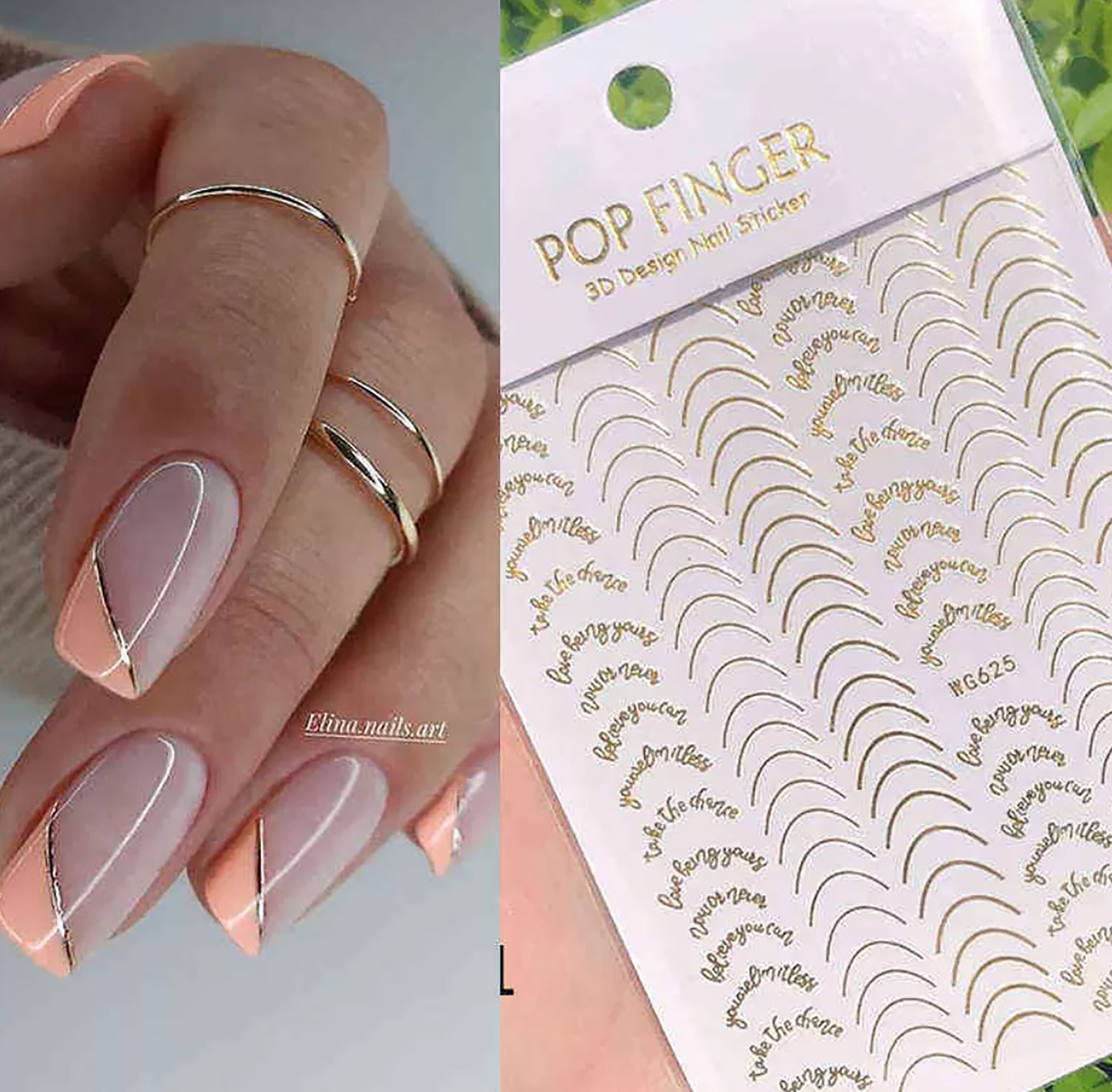 Metallic Nail Stickers - Etsy