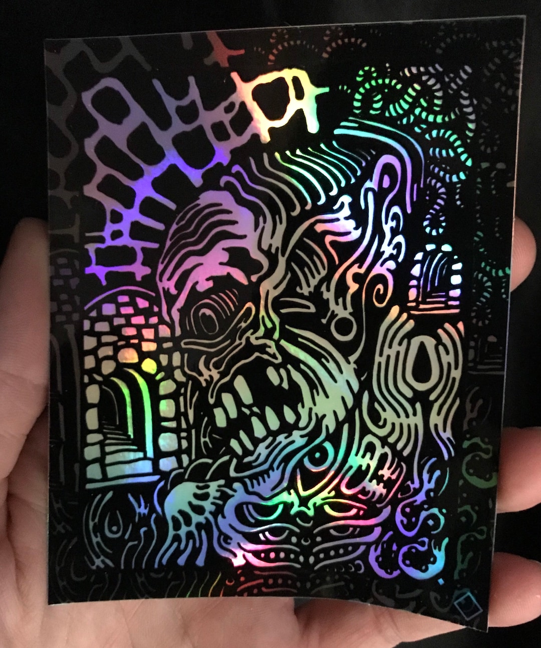 Cyclops Holographic Cosmic Horror Stickers Mutant Monster Metal Dark ...