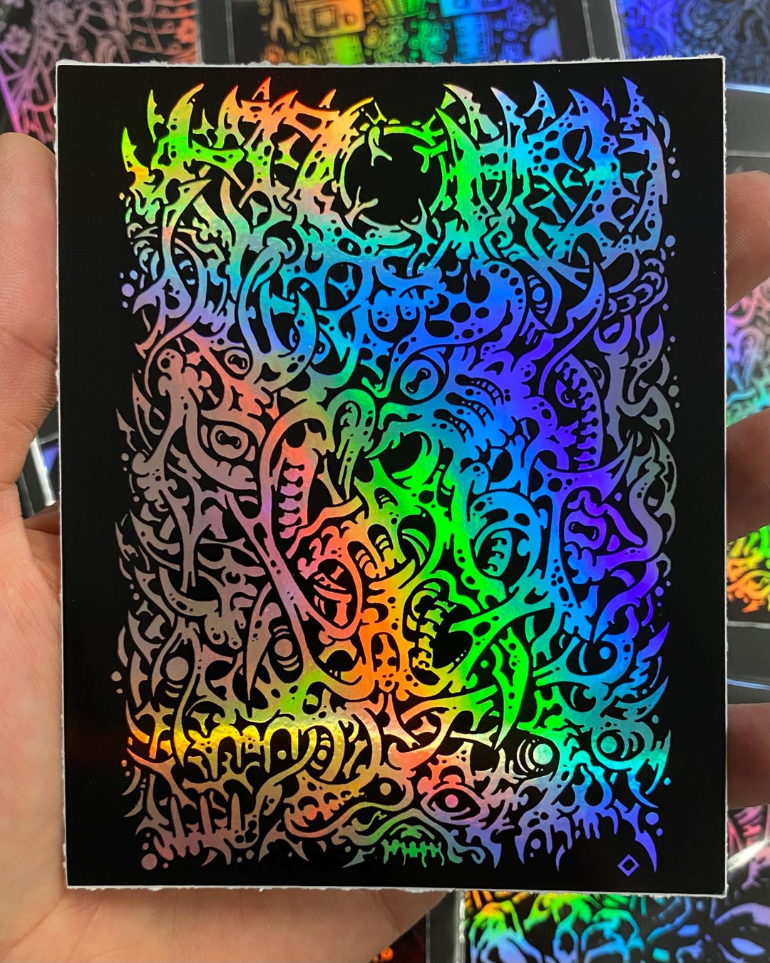 BIOMASS Holographic Stickers EUAN BOYD Art - Alien Cosmic Psychedelic ...