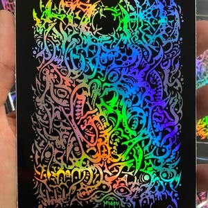 BIOMASS Holographic Stickers EUAN BOYD Art - Alien Cosmic Psychedelic ...