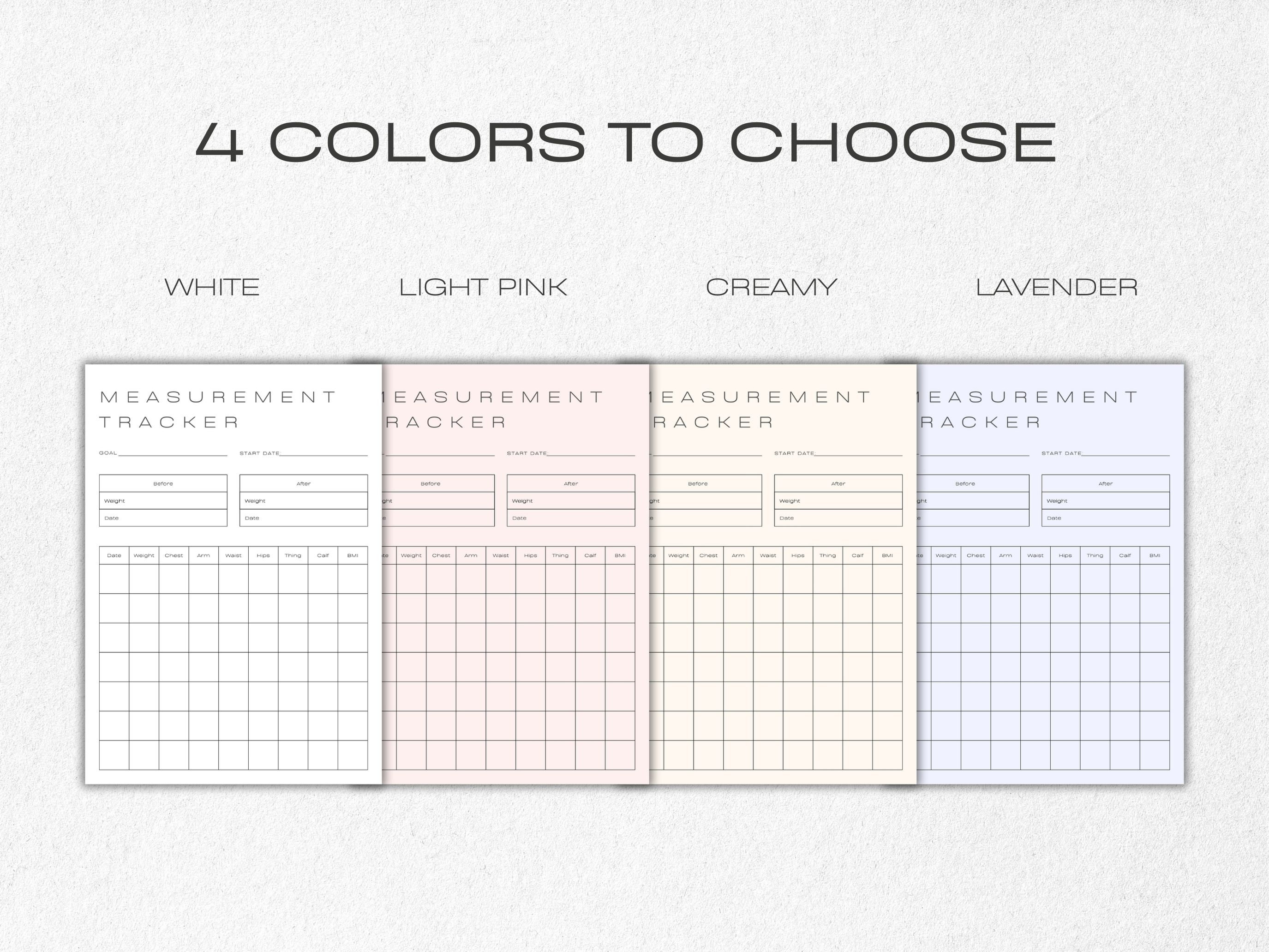 Body Measurement Tracker, Body Measurement Goodnotes, Printable Tracker ...