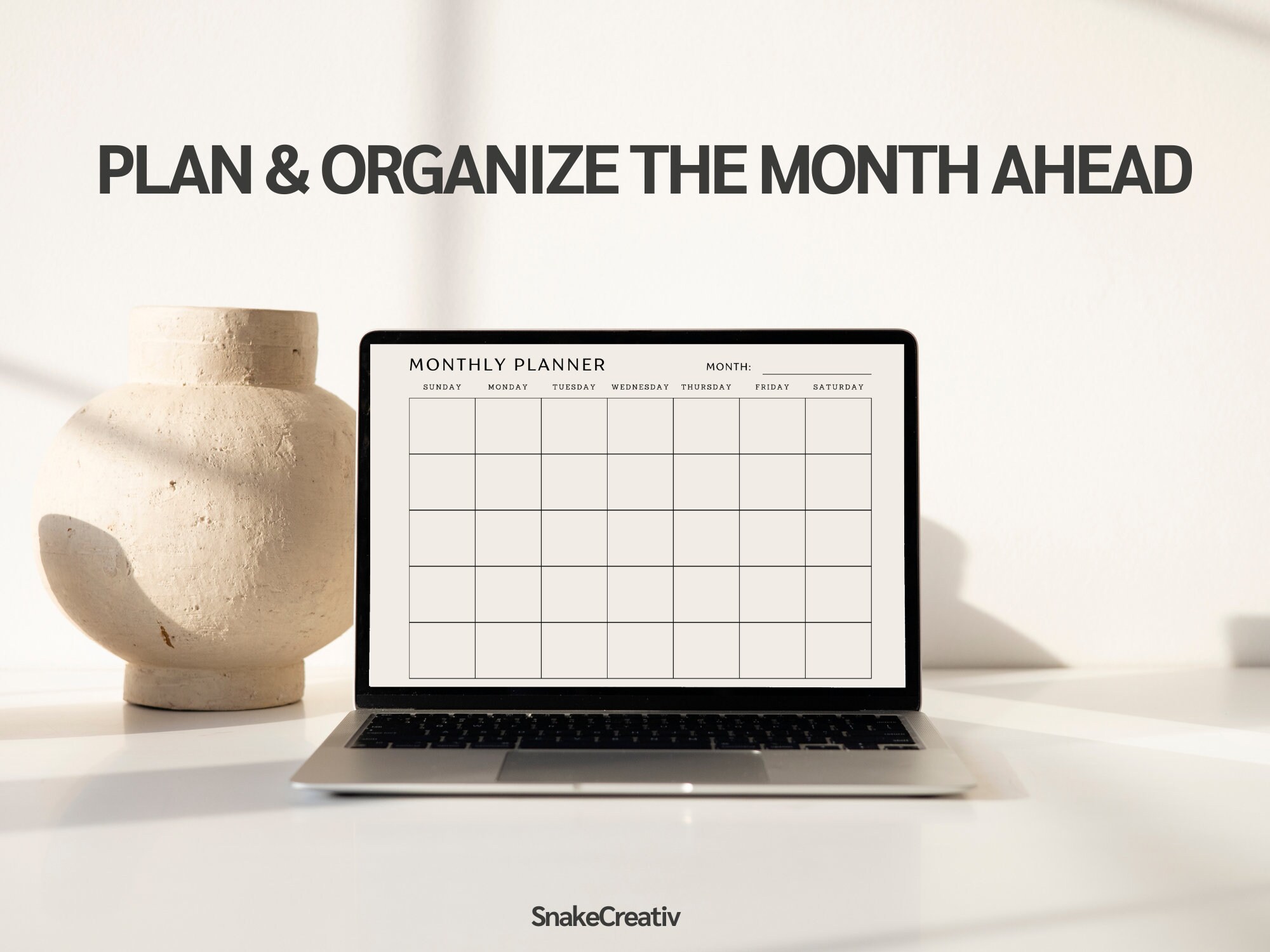 Digital Monthly Planner, Minimalist Planner, Goodnotes Planner ...