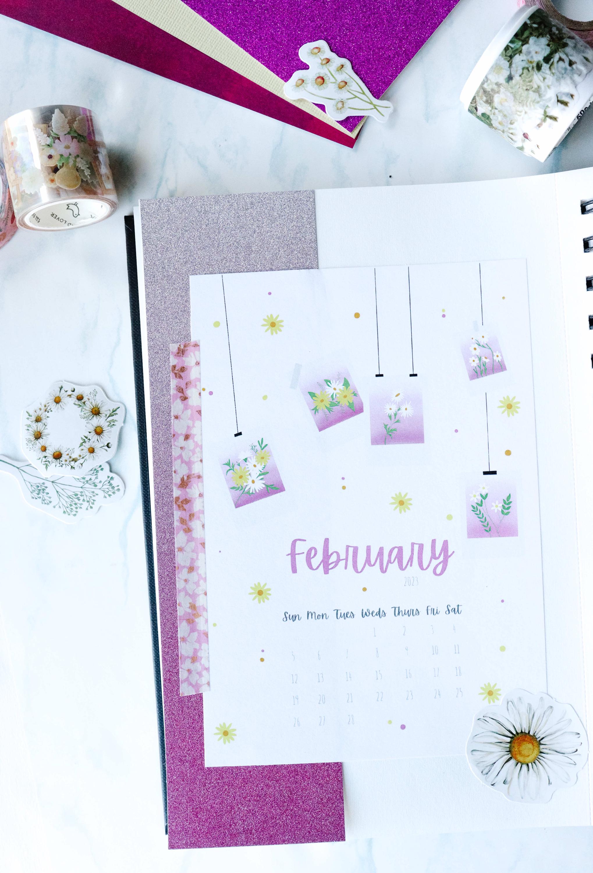 February Printable Journal Pages 2025 | Monthly Spread | Bujo Spread - Etsy