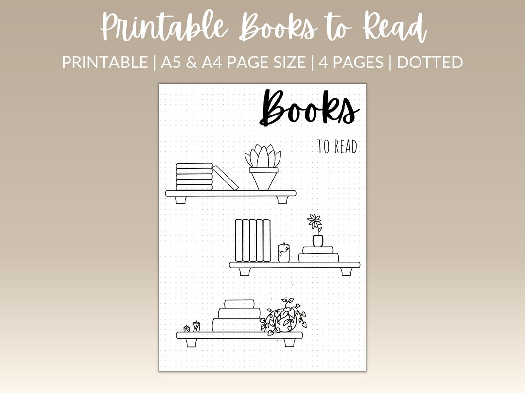 Book Tracker Printable | Bujo Pages | Books to Read | Book Log - Etsy