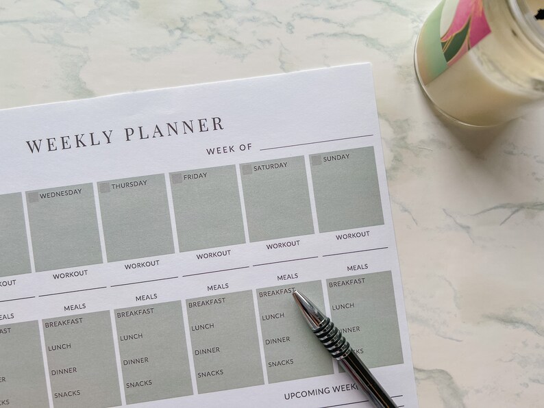 Weekly Planner Template Printable & Fillable PDF With - Etsy