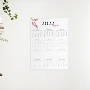 2022/2023 Printable One Page Calendar | A4 A3 and US Letter Size - Etsy