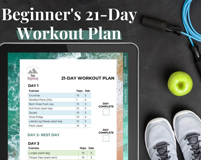 Printable Workout Plan 21-day Workout Plan No Equipment - Etsy