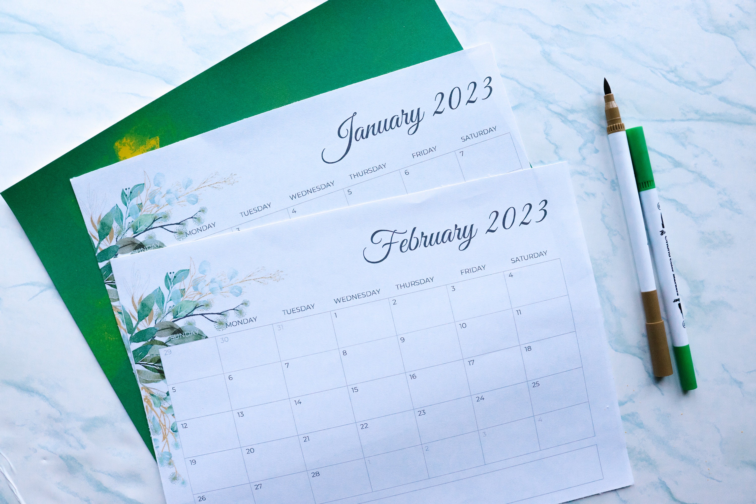 2023 Calendar Printable & Fillable PDF Portrait and - Etsy Canada