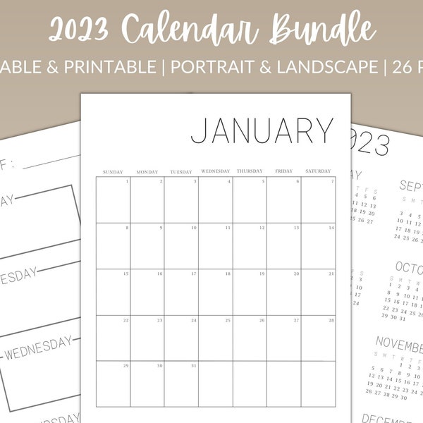 Printable Calendar - Etsy