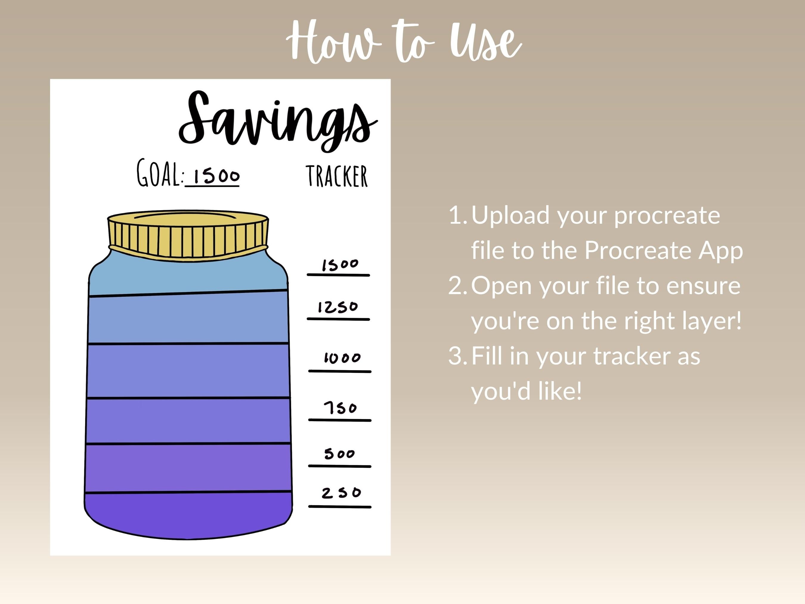 Savings Tracker Printable & Procreate Compatible A4 Page - Etsy Canada