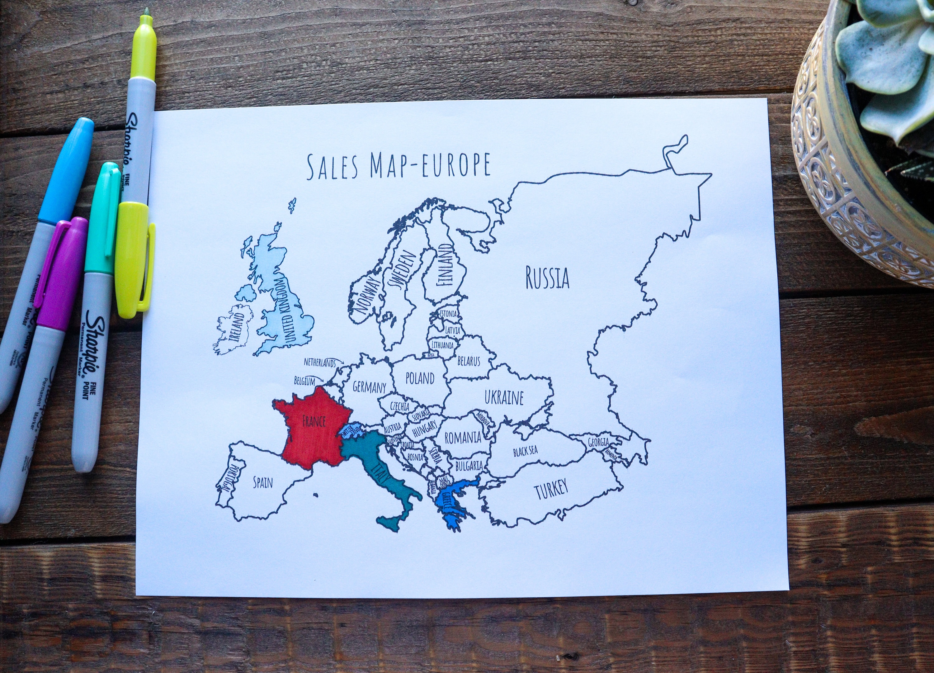 Sales Map Tracker Printable Business Sales Map | Etsy Australia