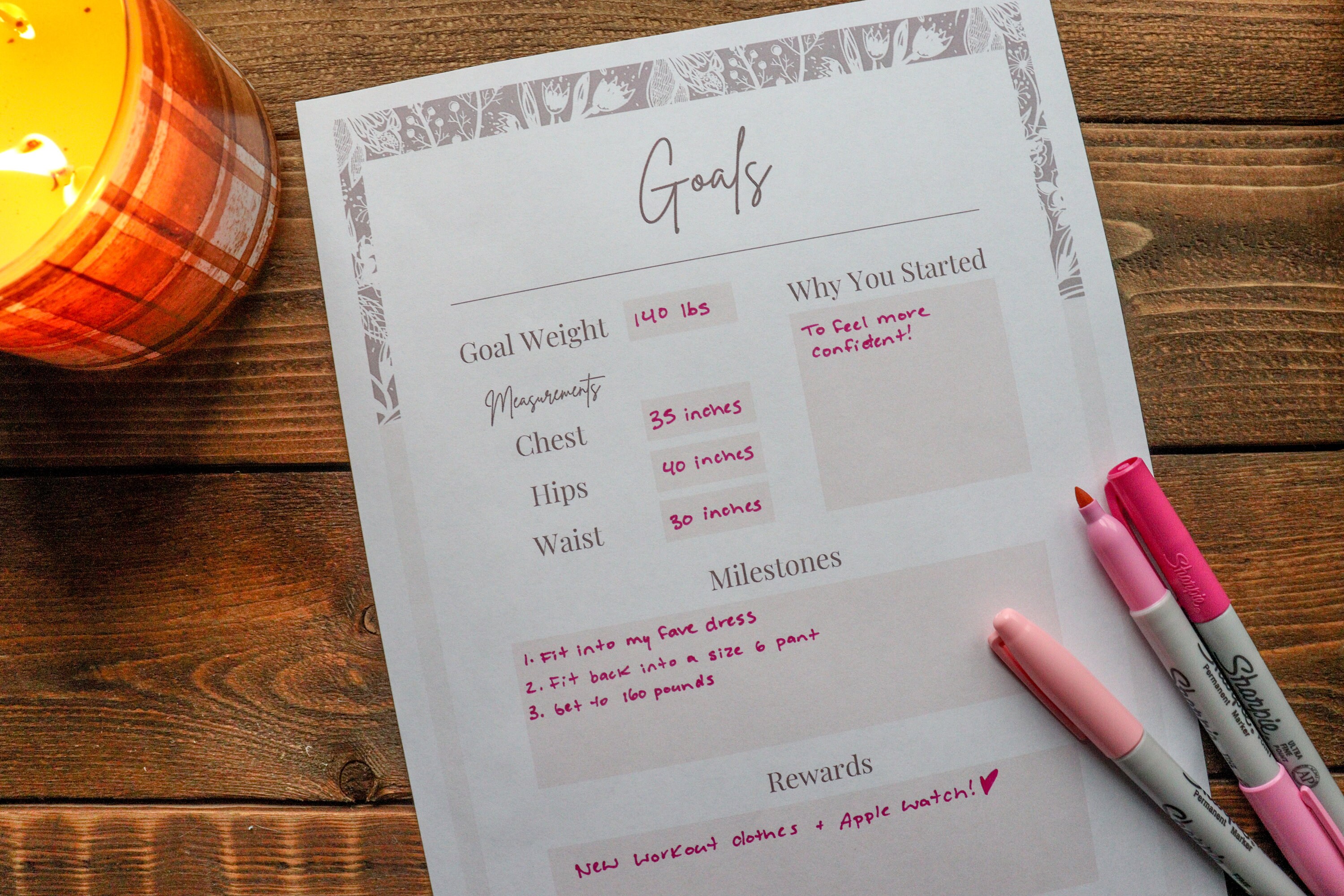 Weight Loss Tracker Printable & Fillable PDF Goal Setting - Etsy