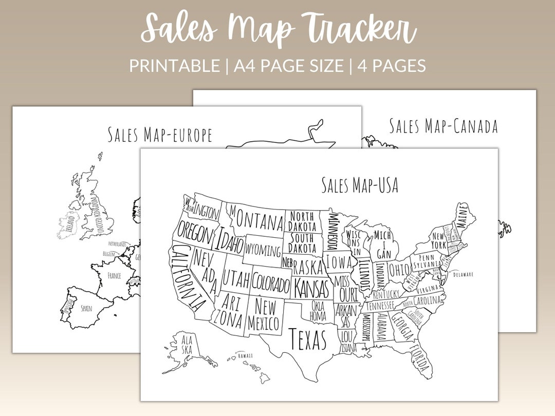 Sales Map Tracker | Printable | Business Sales Map - Etsy