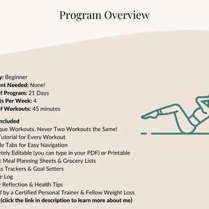 Printable Workout Plan 21-day Workout Plan | No Equipment - Etsy