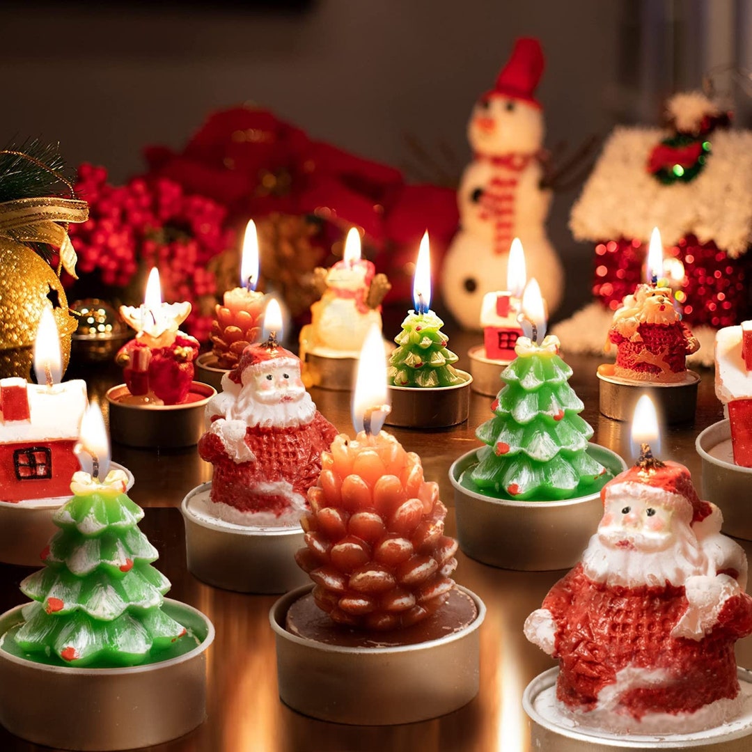 18 Pcs Tealight Candles 6 Styles, Smokeless Unscented Tealight Candles ...