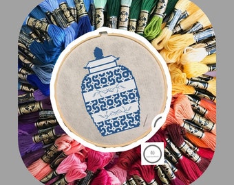 Cross Stitch Ginger Jar Pattern - Etsy