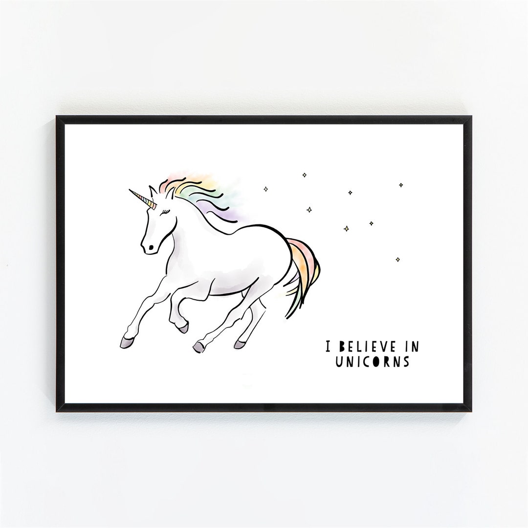 I Believe in Unicorns Print | Nursery Wall Art | Kids Room Print ...