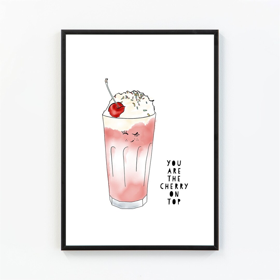 You Are the Cherry on Top Print | Ice Cream Sundae Print | Nursery Wall ...