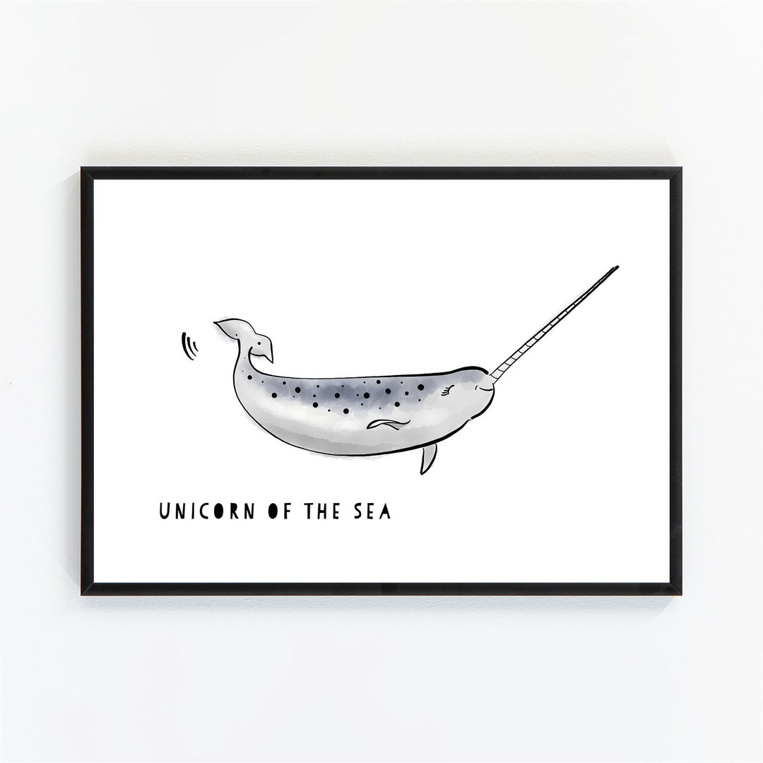 Unicorn of the Sea Print | Narwhal Print | Wall Art | Gallery Wall ...