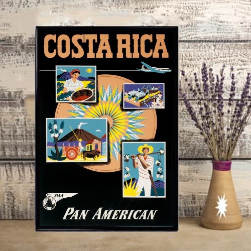 Costa Rica Travel Poster Pura Vida - Etsy