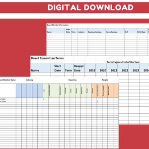 Board Member List Editable Board of Director Tracker Editable Template ...