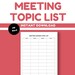 Meeting Kit Meeting Templates Editable Meeting Checklist - Etsy