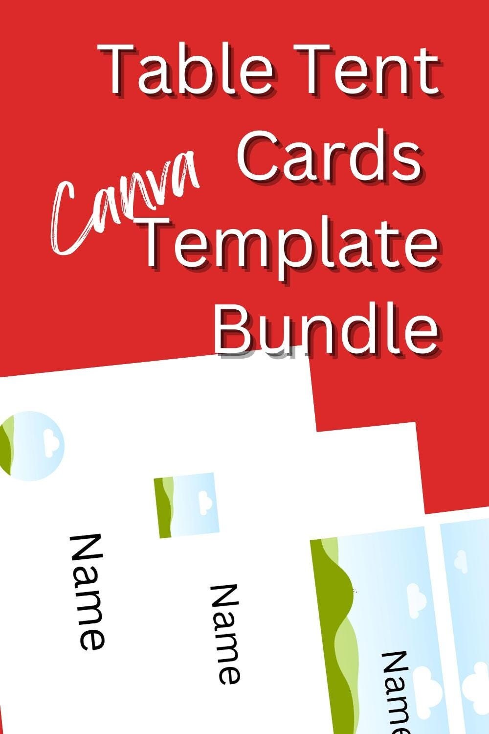 Table Tent Template Large Tent Card Bundle Printable Tent Card ...