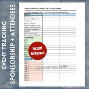 Corporate Event Template Tracking Sponsorship Requests Editable ...